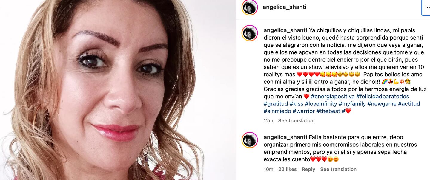 “Mis papis dieron el visto bueno”: Angélica Sepúlveda confirma que entra a reality y a “ganar ...