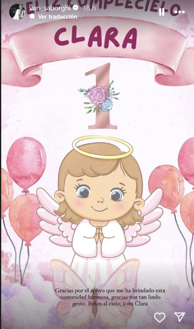 “Feliz cumplecielo, Clara”: Vanesa Borghi escribió emotivo mensaje a su hija tras un año de su ...